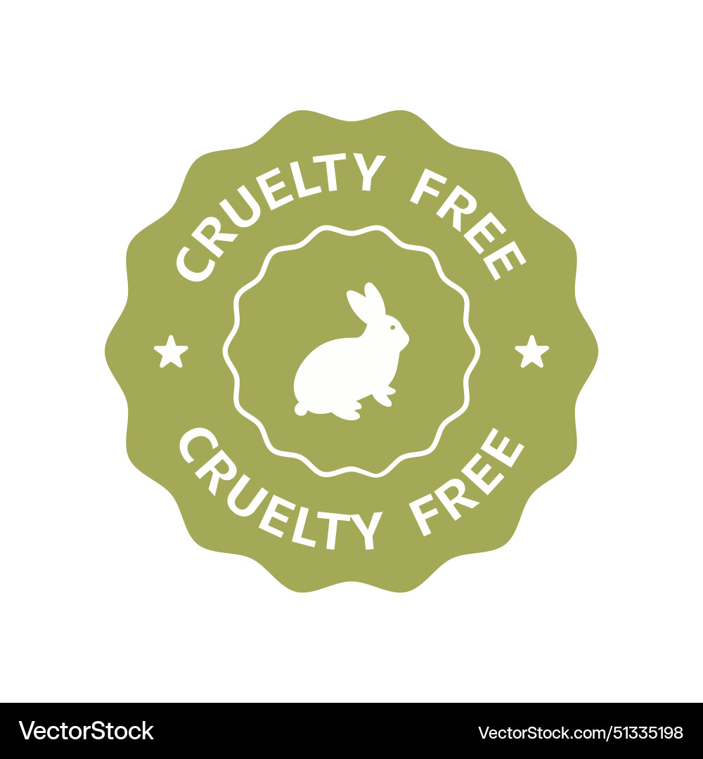 Cruelty free certification badge with rabbit icon Vector Image