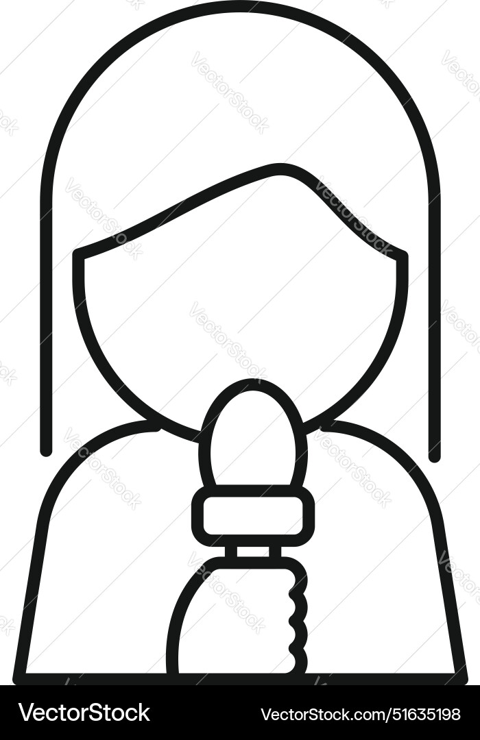 Female journalist holding microphone reporting Vector Image