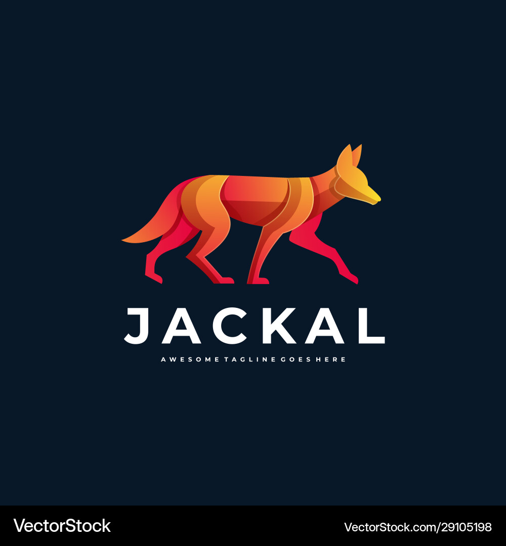 Golden Jackal Walking Logo Royalty Free Vector Image