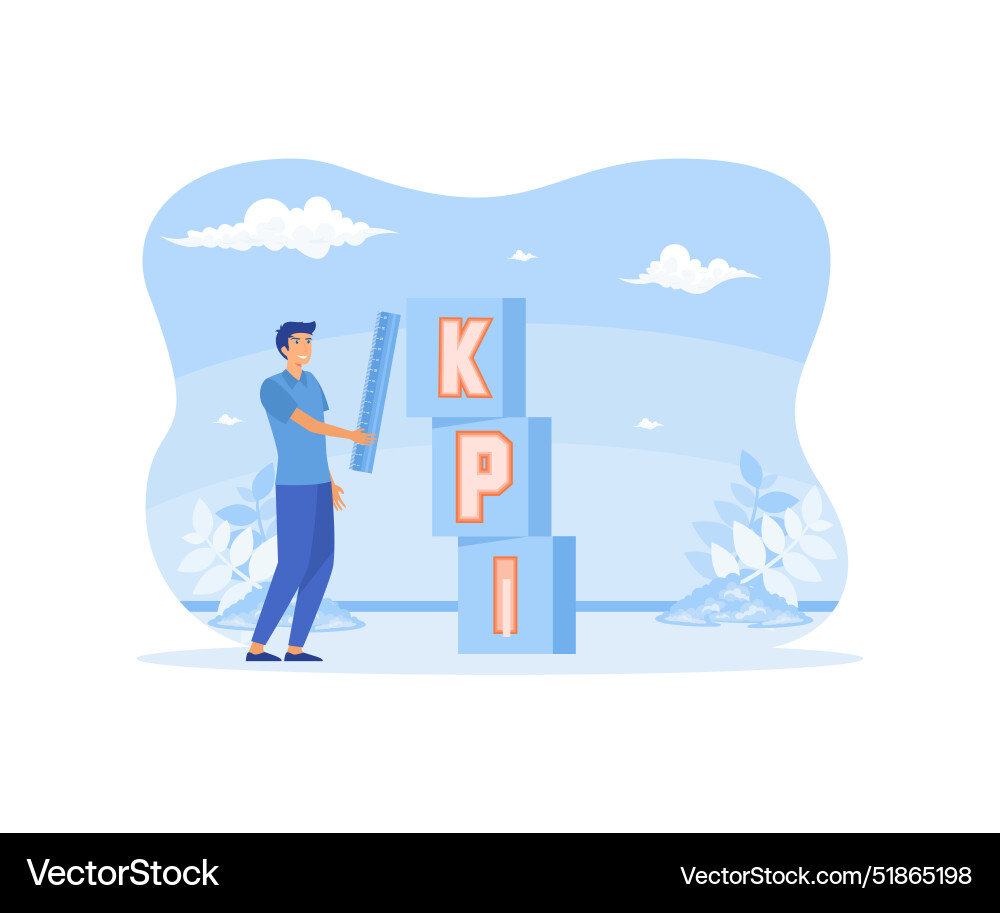 Kpi Schlüssel-Leistungsindikator Messung Vektorbild