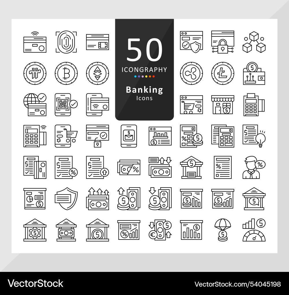 Pack of banking icons Royalty Free Vector Image