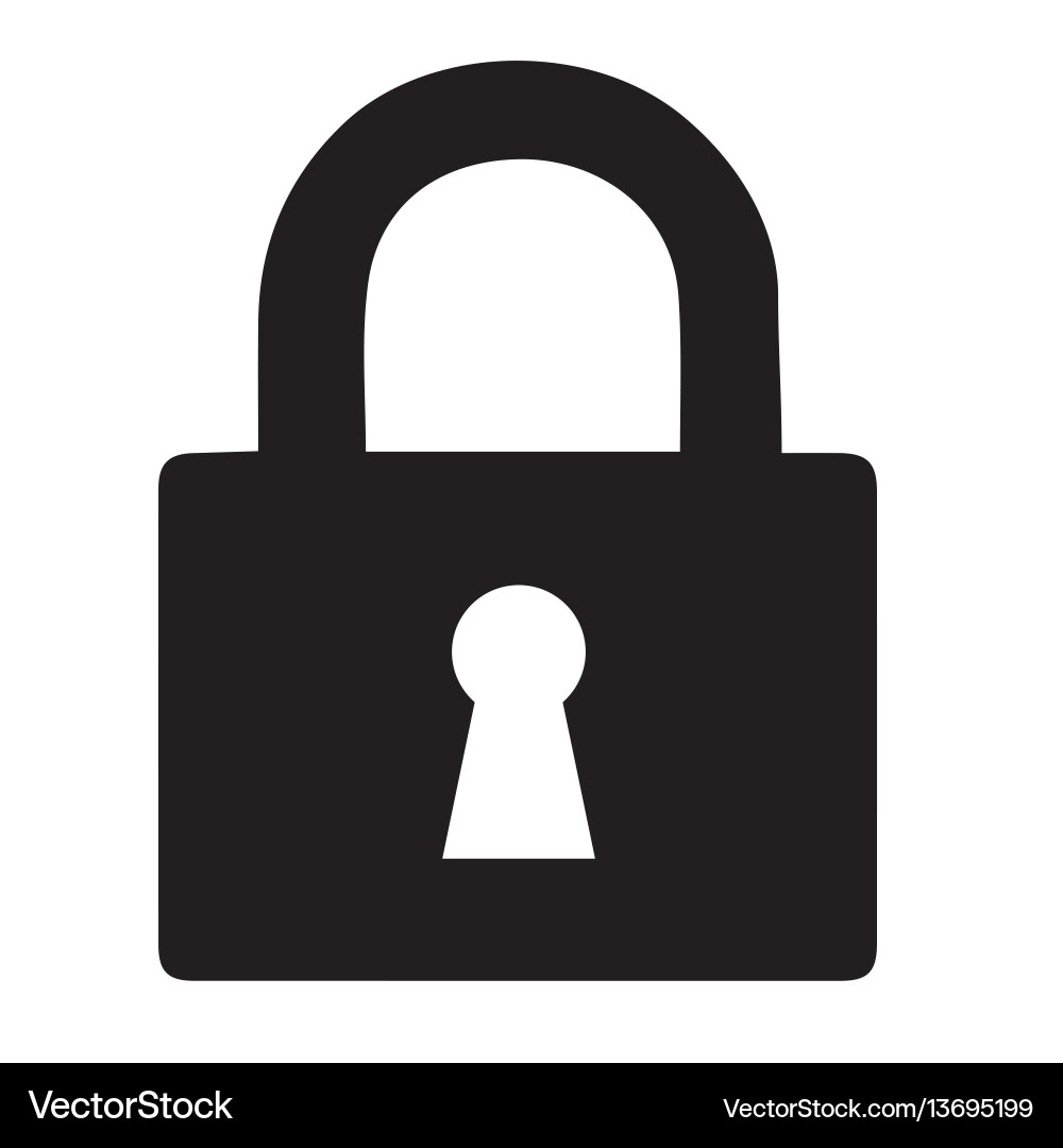 Black lock icon on white background Royalty Free Vector
