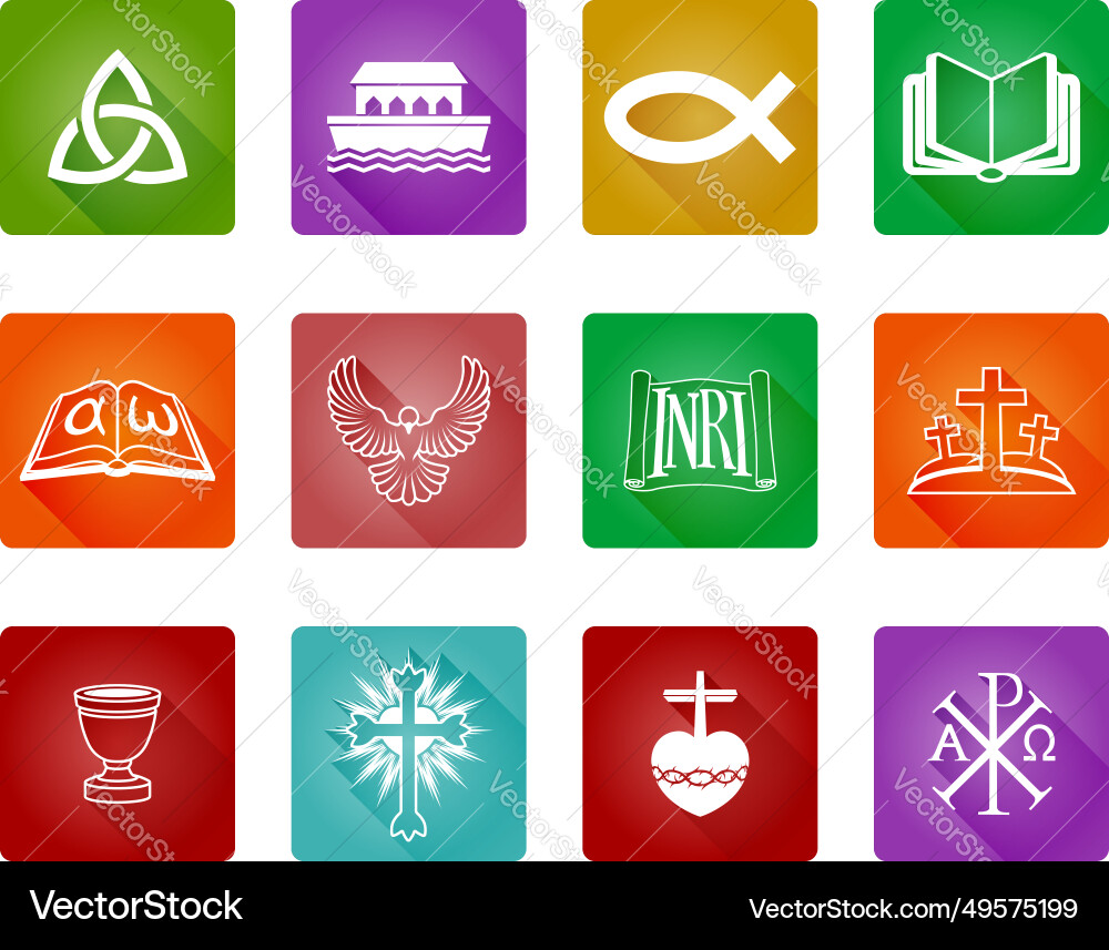 Christian icon set Royalty Free Vector Image - VectorStock