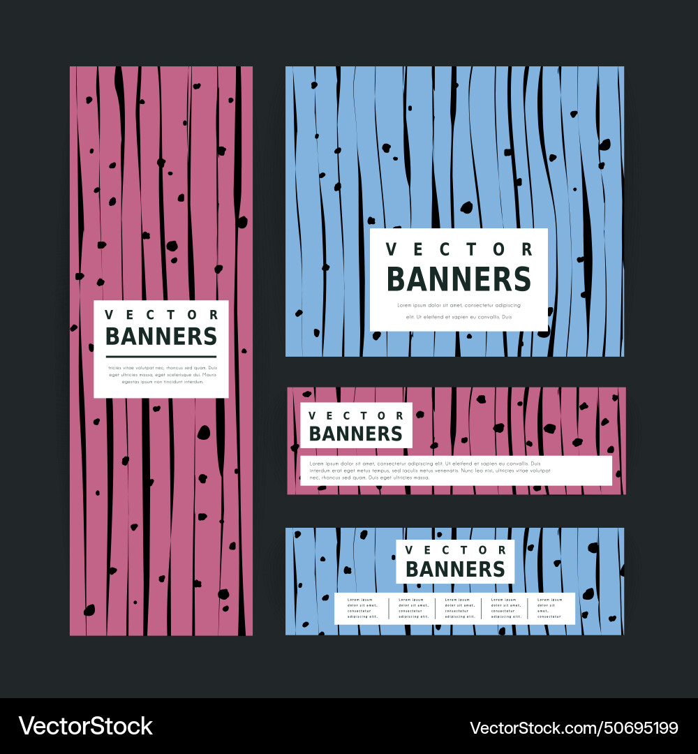 Creative banner template set design Royalty Free Vector