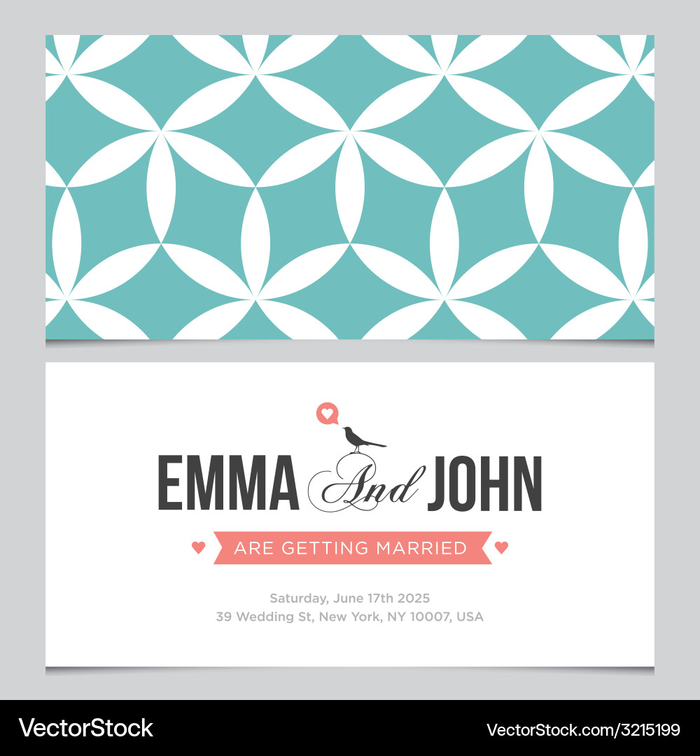 Geometric Wedding Card Pattern Royalty Free Vector Image