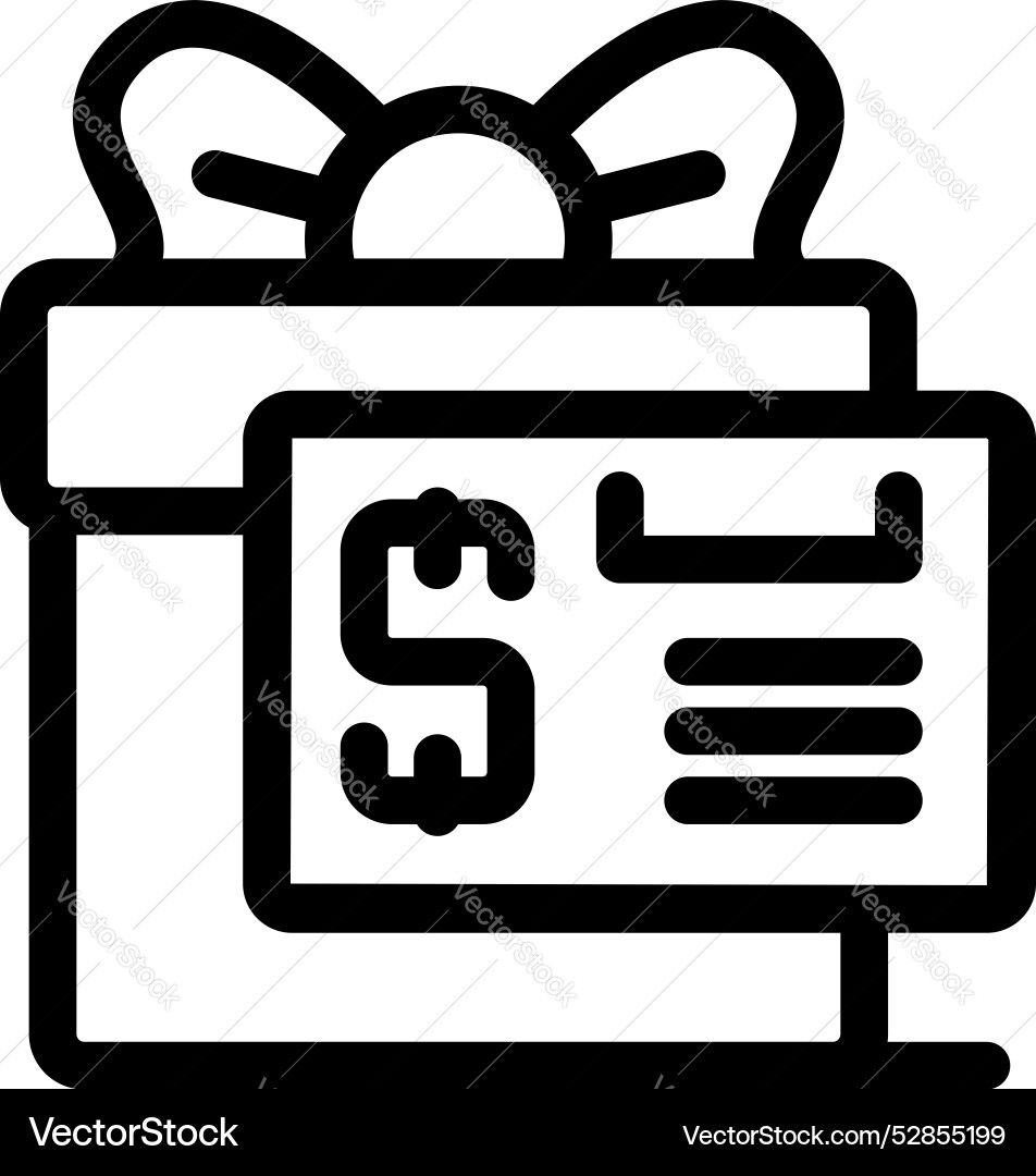 Gift box with invoice showing cost of present Vector Image