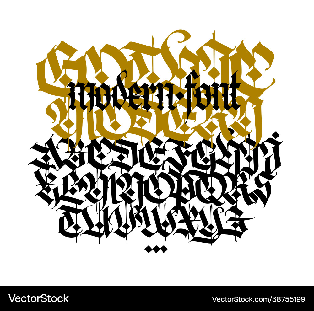 Gothic capital black letters on a white Royalty Free Vector