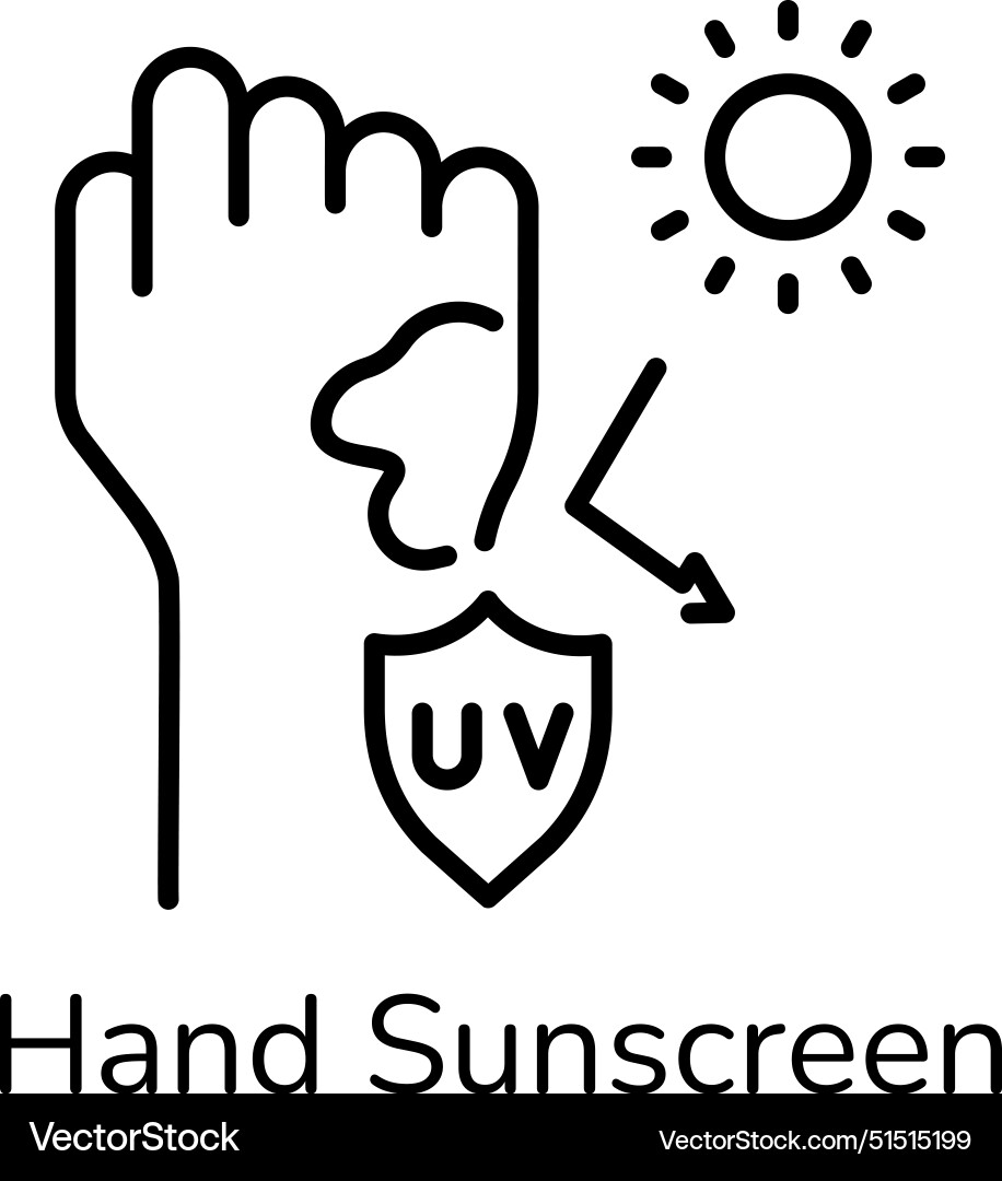 Hand sunscreen Royalty Free Vector Image - VectorStock