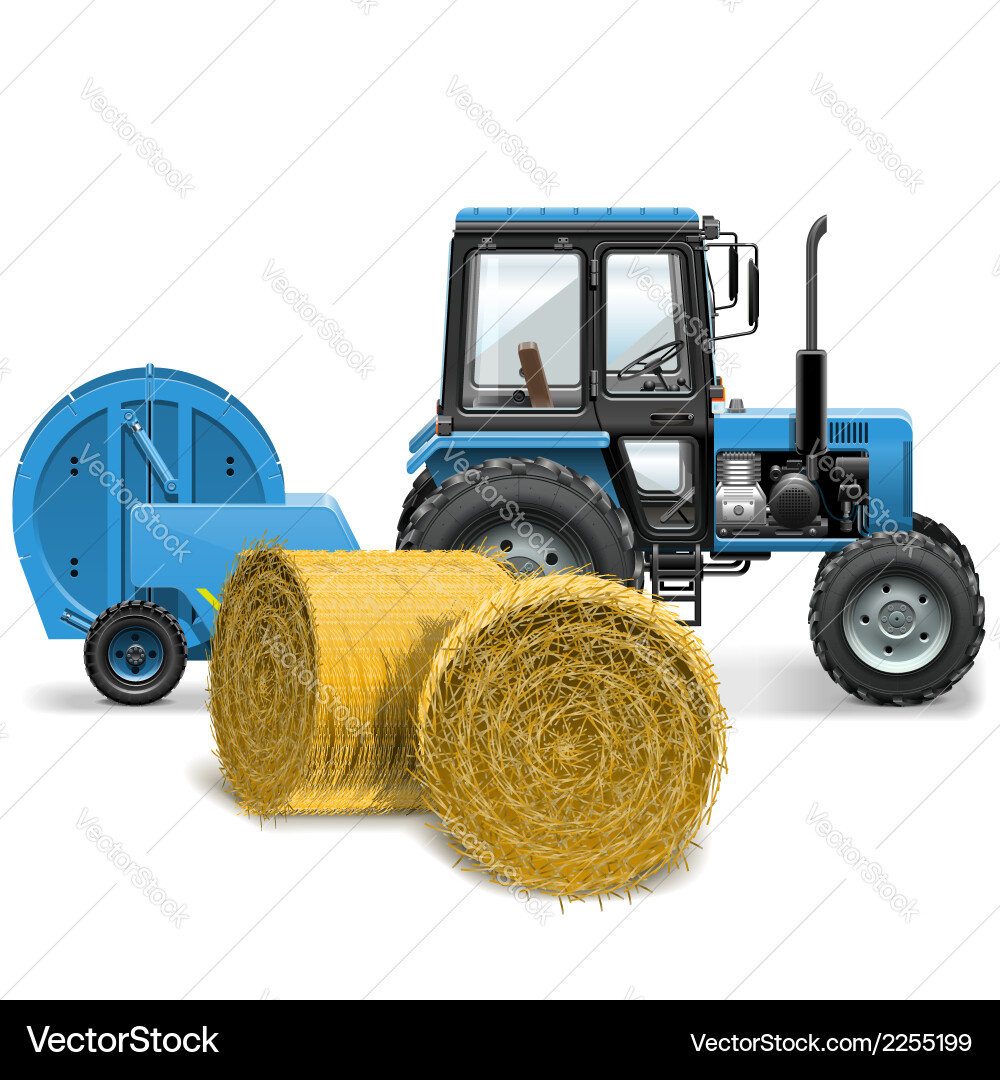 Hay baler concept Royalty Free Vector Image - VectorStock