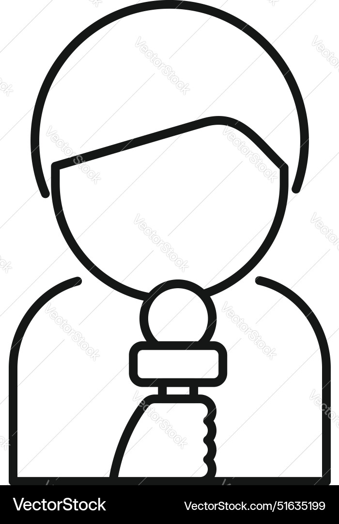 Journalist holding microphone making interview Vector Image