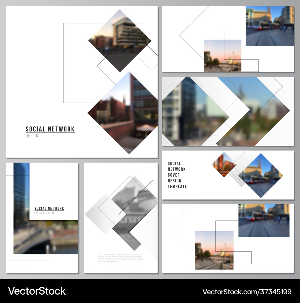 Layouts modern social network mockups Royalty Free Vector