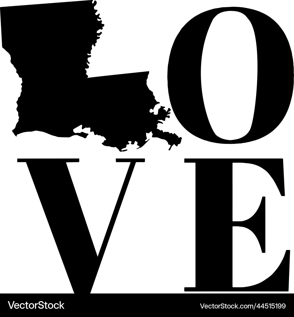 Louisiana love Royalty Free Vector Image - VectorStock