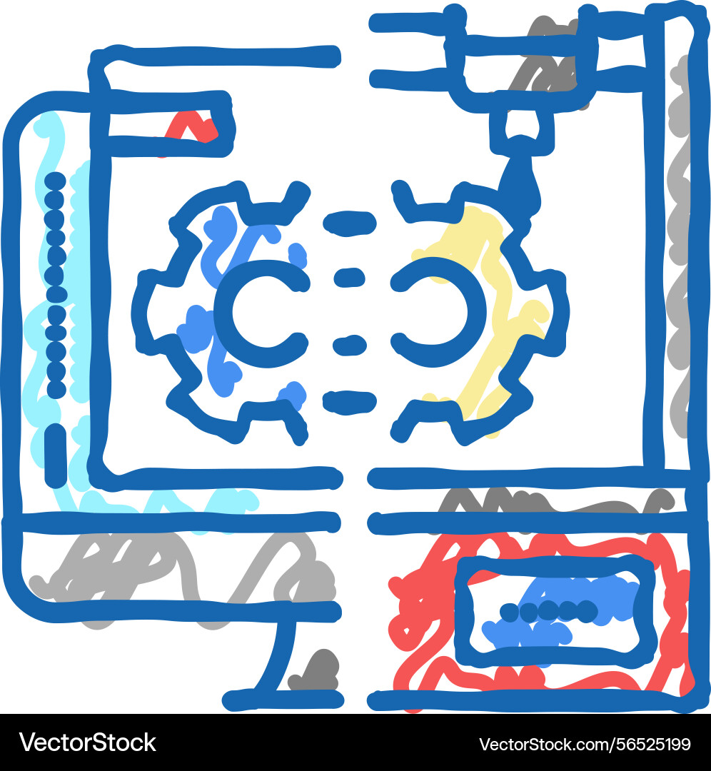 Rapid prototyping icon doodle Royalty Free Vector Image