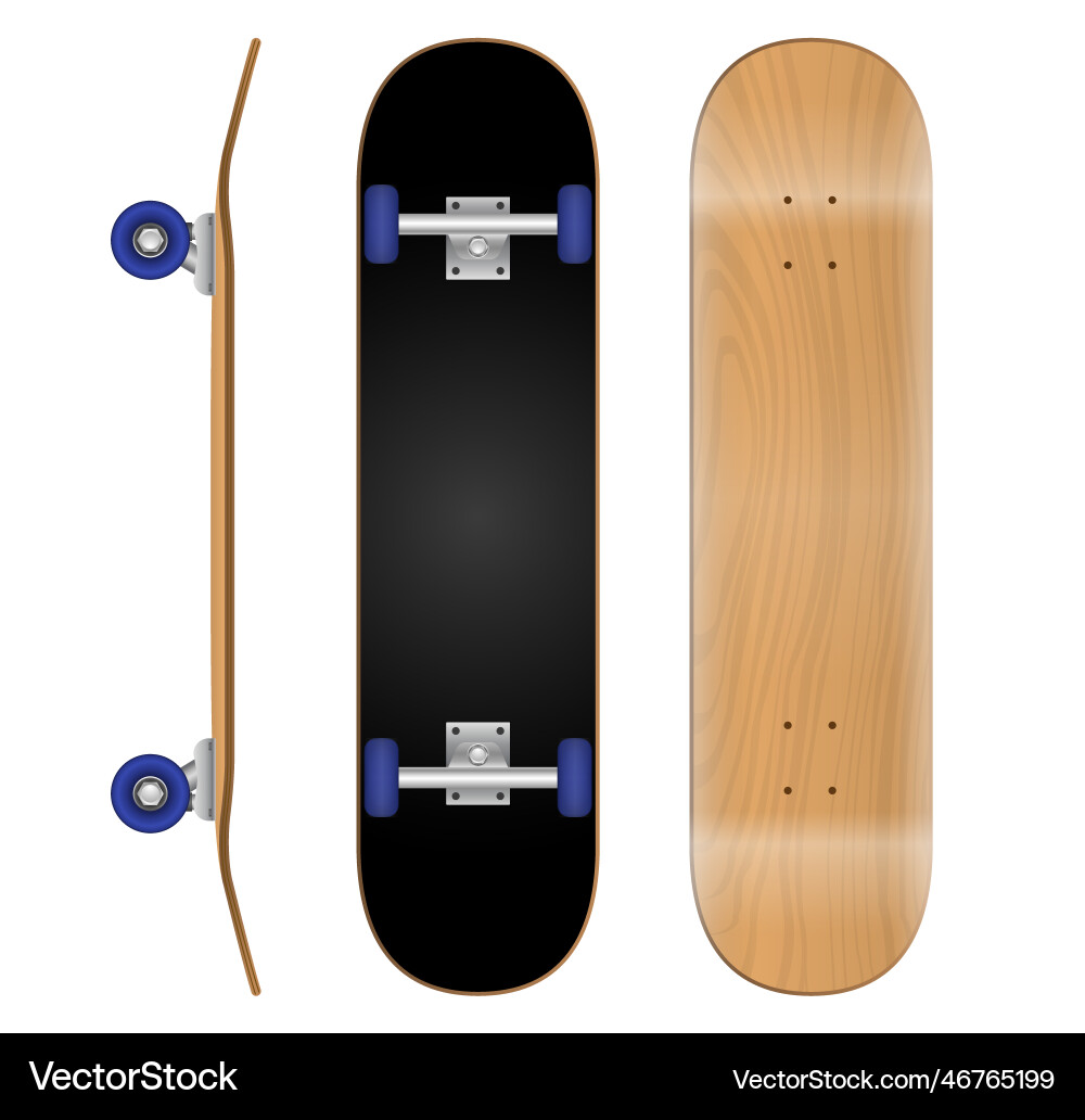 Realistic Skateboard Deck Collection Royalty Free Vector