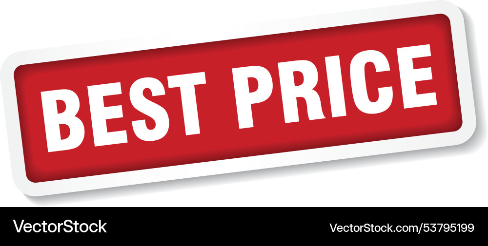 Red square box best price tag design template Vector Image