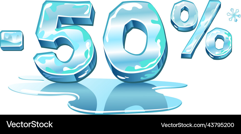 50 percent icy numbers Royalty Free Vector Image