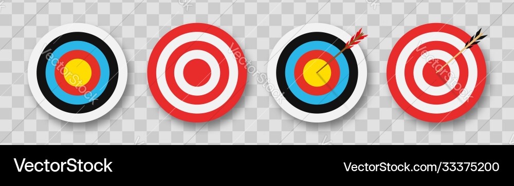 Archery Targets with Arrows Royalty Free Vector Image