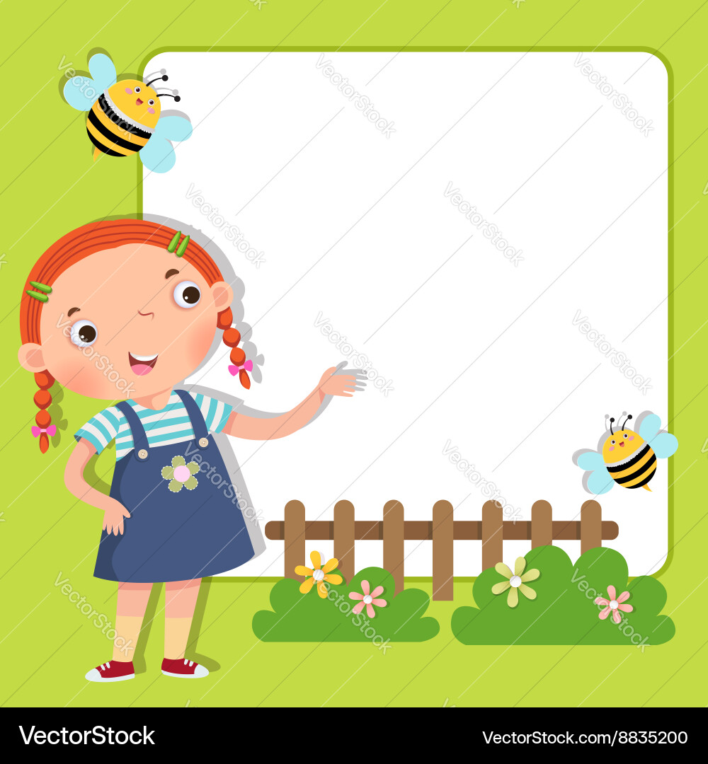 Background with cute girl Royalty Free Vector Image