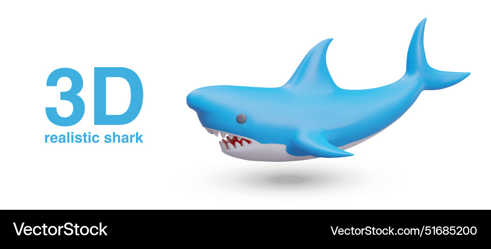 Blue shark side view giant predatory fish Vector Image