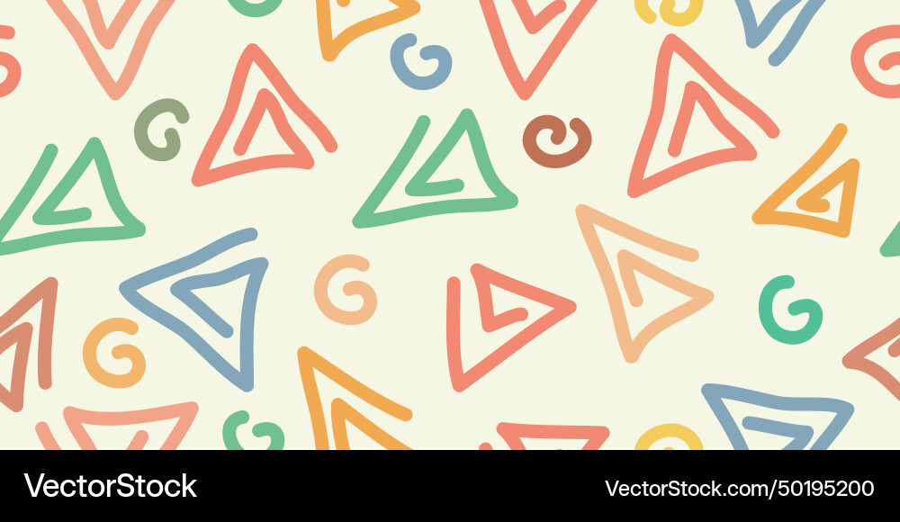 Colorful lines doodle seamless pattern background Vector Image