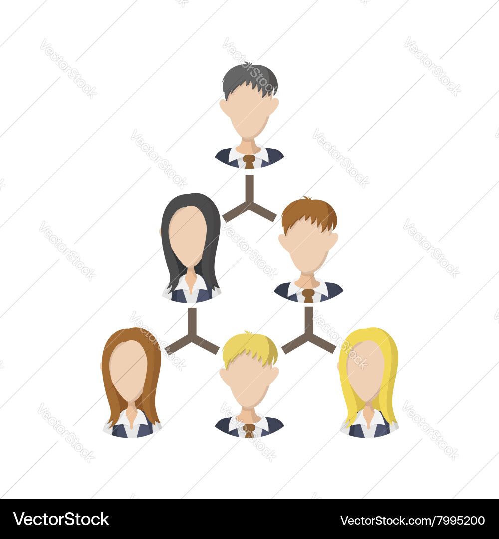 Company structure icon cartoon style Royalty Free Vector