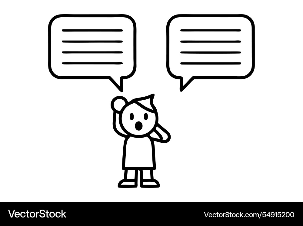 Creative line art of people with speech Royalty Free Vector