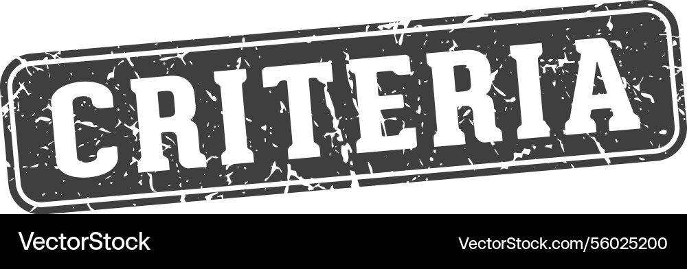 Criteria rectangular sign stamp Royalty Free Vector Image