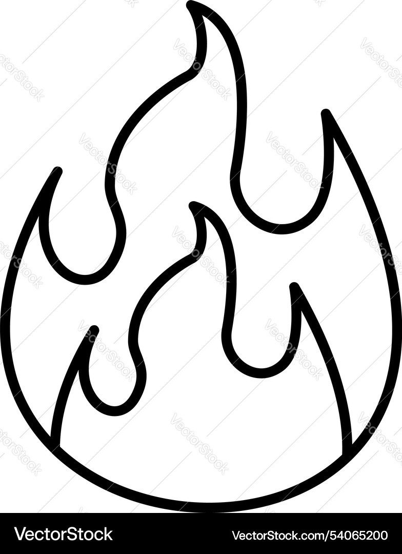 Flame line icon design Royalty Free Vector Image