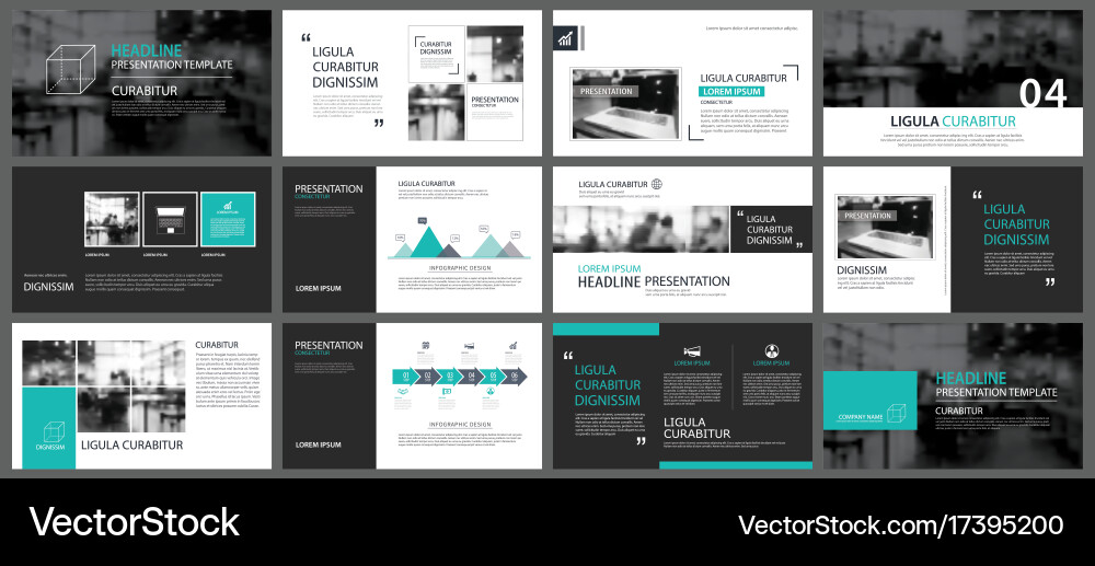 Green element for slide infographic on background Vector Image
