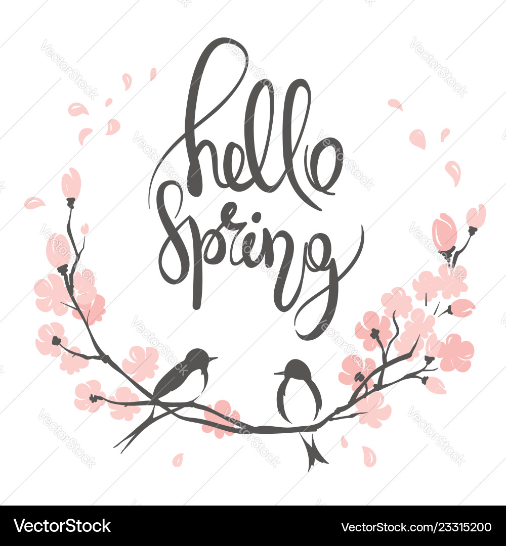 Hello spring Royalty Free Vector Image - VectorStock