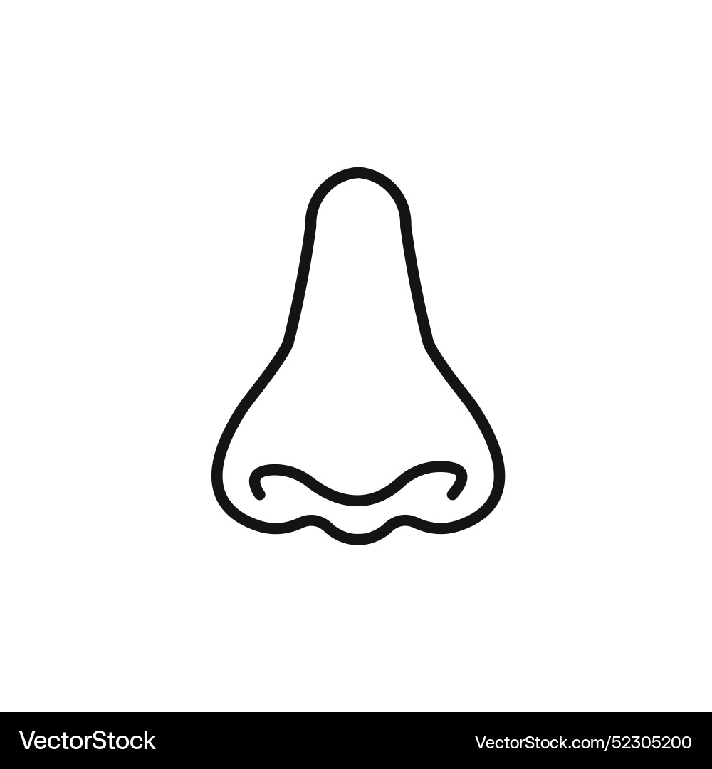 Human nose icon outline collection in black Vector Image