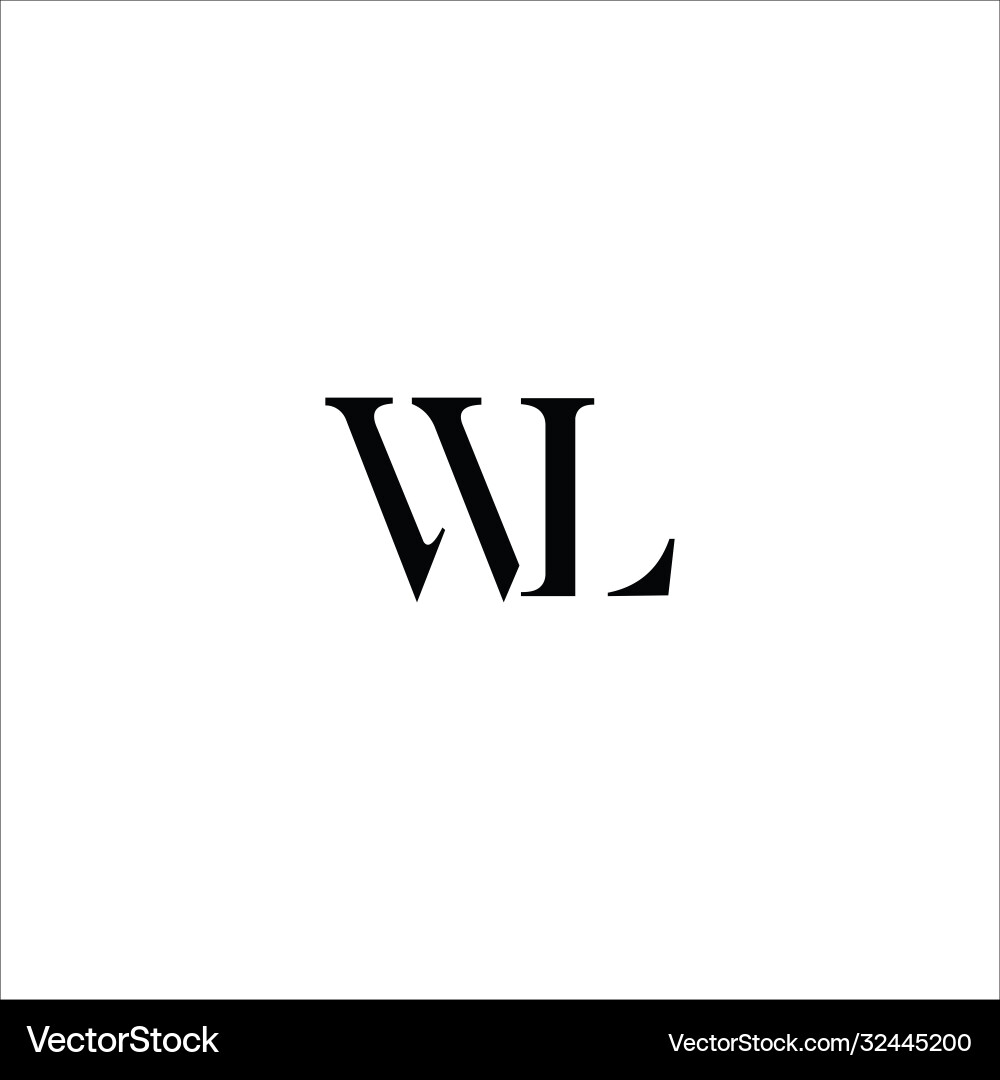 Initial letter wl or lw logo design template Vector Image