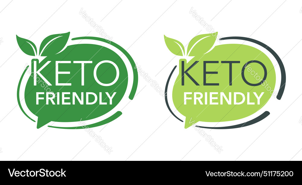 Keto friendly label for low-carbohydrate foods Vector Image