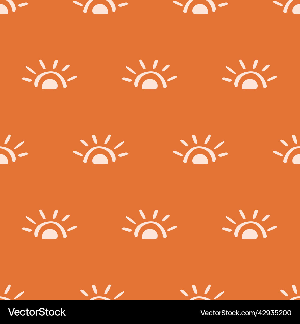 Retro Sun Pattern - 70s Vibes Royalty Free Vector Image