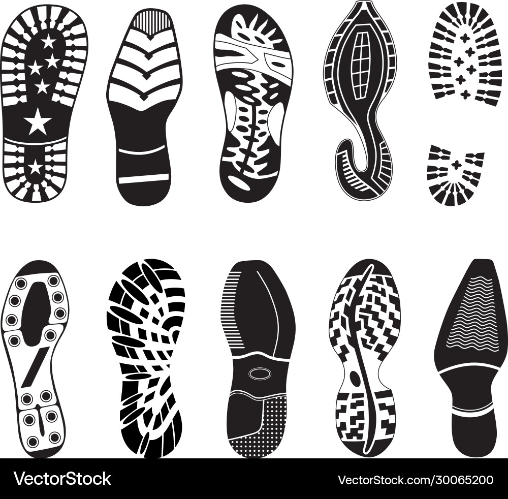 Shoe tracks collection Royalty Free Vector Image