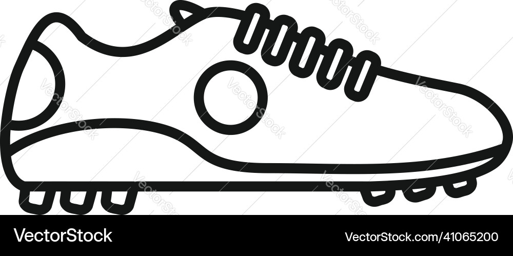 Sport boot icon outline soccer shoe Royalty Free Vector