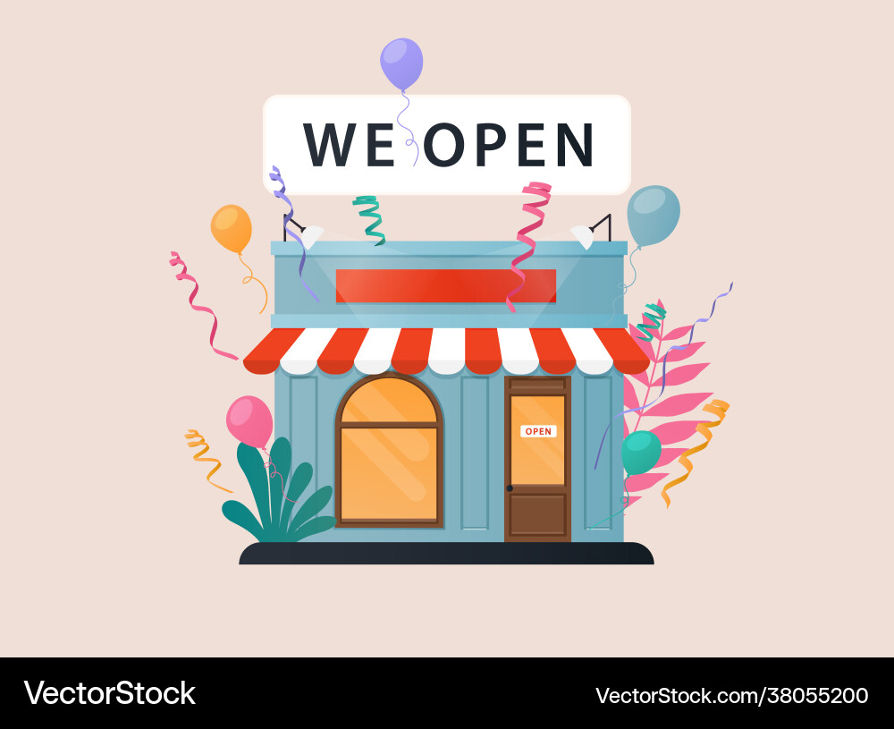 We are open template for landing banner poster Vector Image