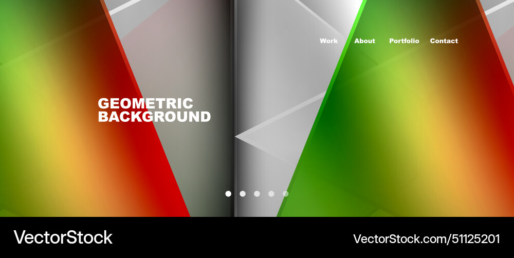 A geometric background with red green and white Vector Image