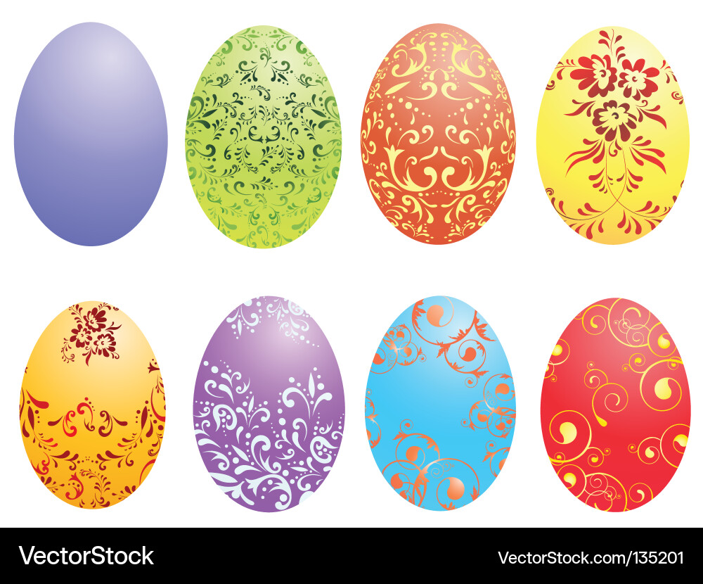 Floral Easter Egg Pattern Royalty Free Vector Image