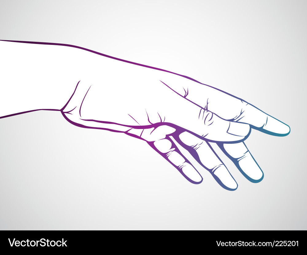 Hand reaching Royalty Free Vector Image - VectorStock