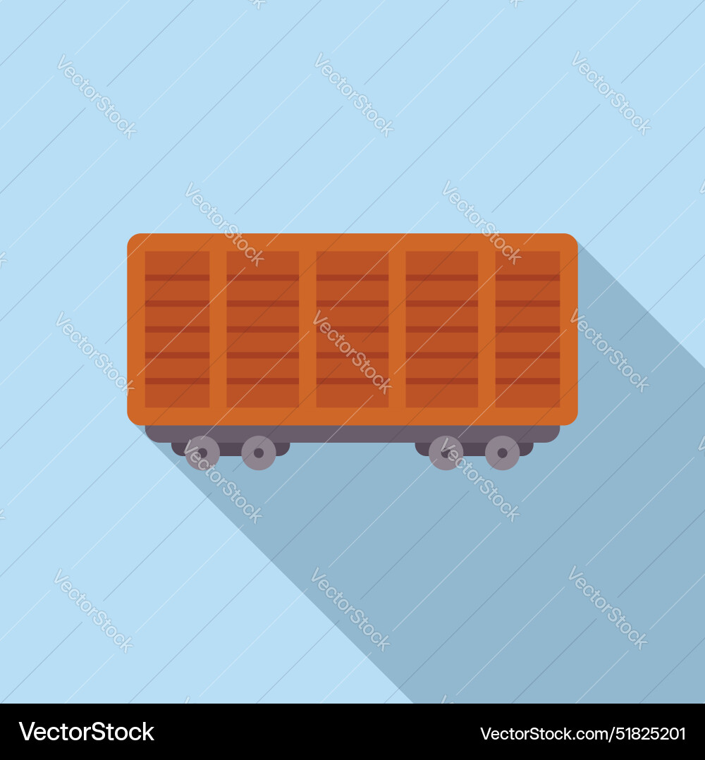 Old wooden train car standing on rails Royalty Free Vector