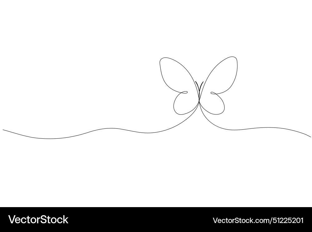 One line butterfly outline insect Royalty Free Vector Image One line butterfly outline insect Royalty Free Vector Image