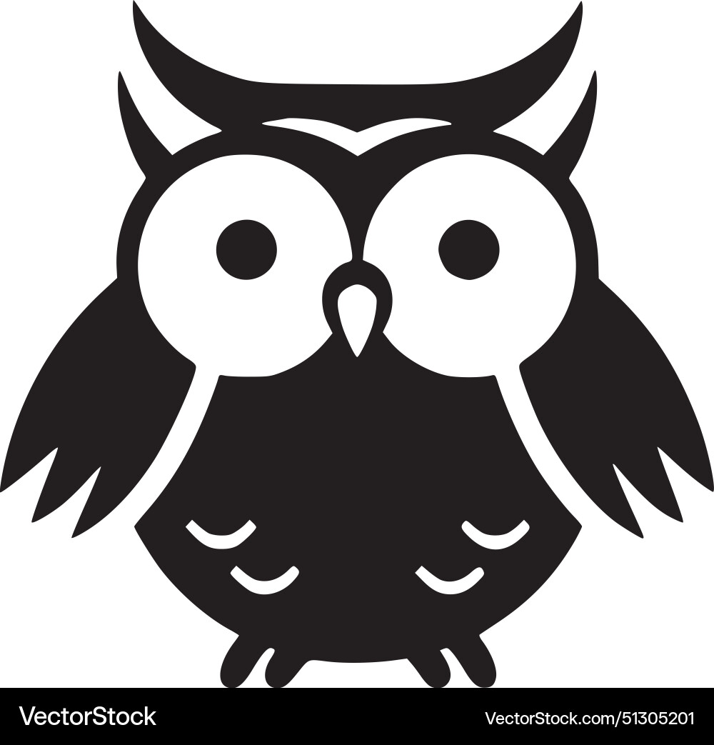 Owl - black and white Royalty Free Vector Image