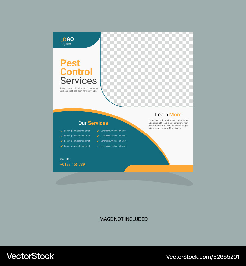 Pest control services social media post design Vector Image