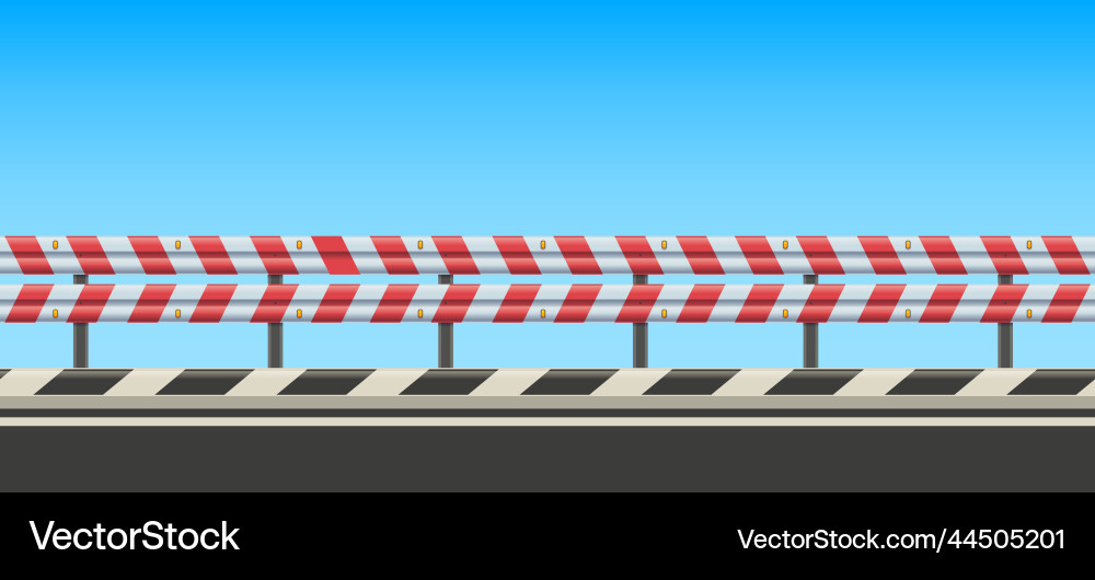 Roadside with guard rail highway side safety Vector Image