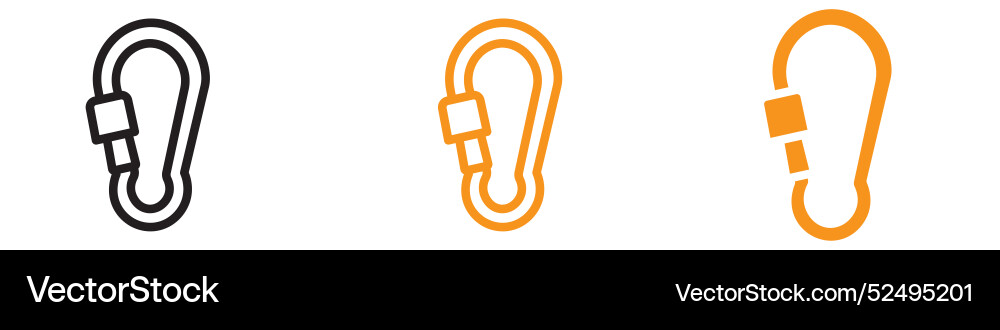 Rope hook icon set nautical and climbing Vector Image