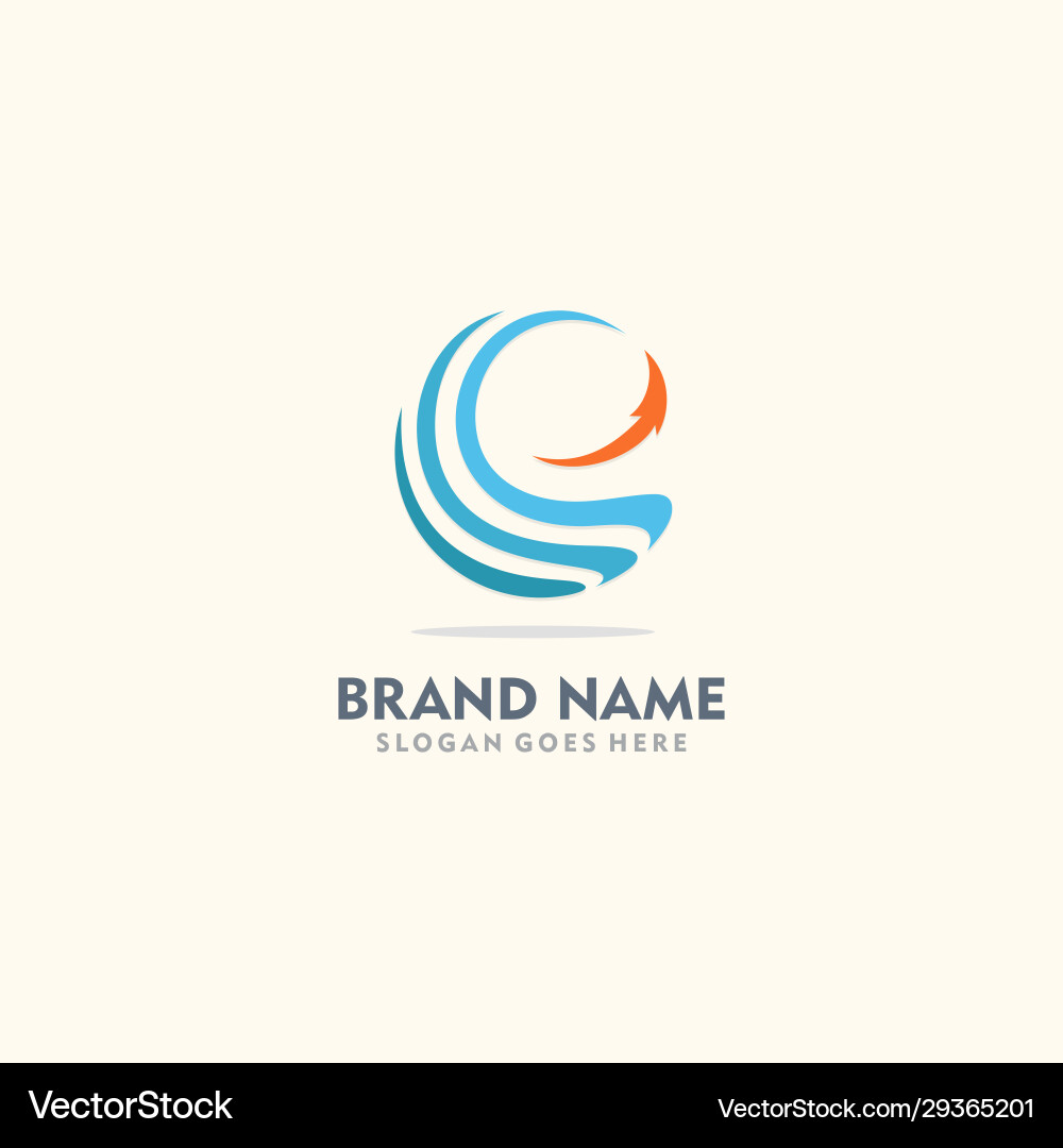 Round wave abstract arrow logo Royalty Free Vector Image