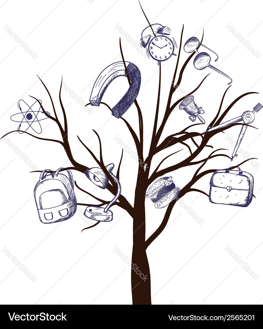 School tree Royalty Free Vector Image - VectorStock