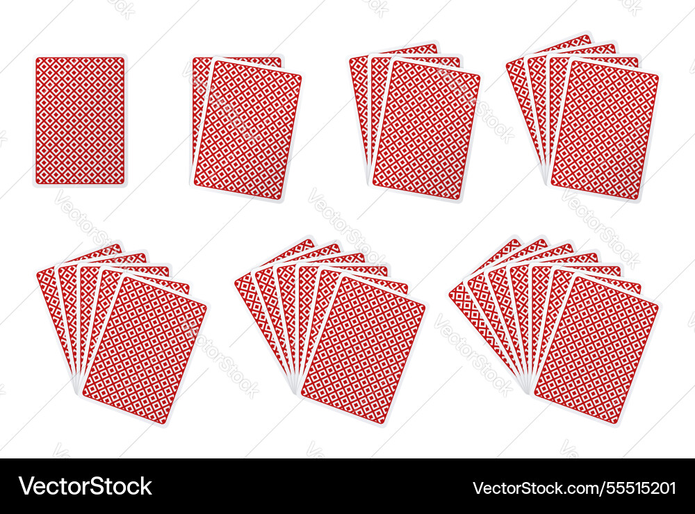Set of playing cards backs fan Royalty Free Vector Image