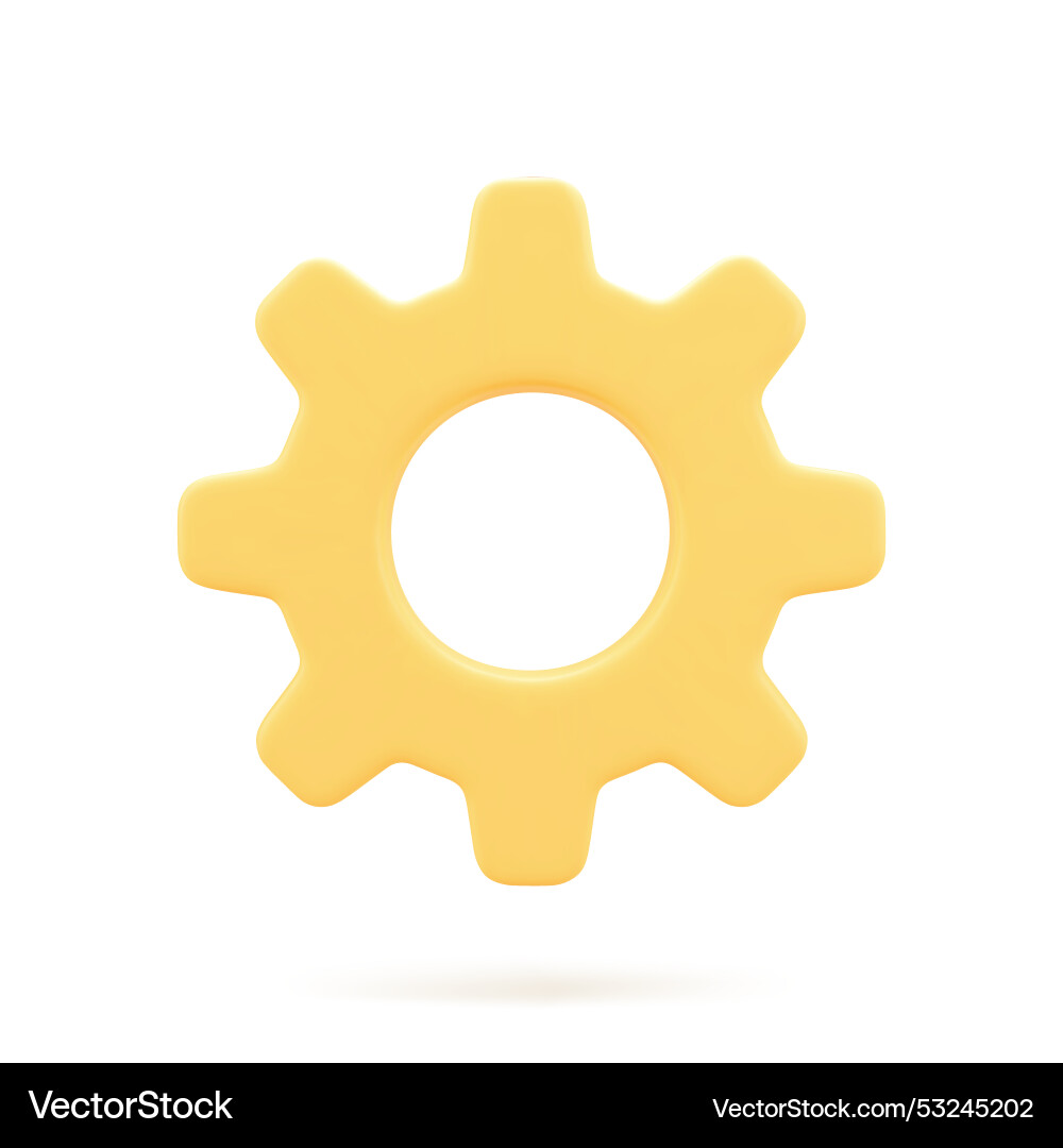 3d realistic gear icon Royalty Free Vector Image